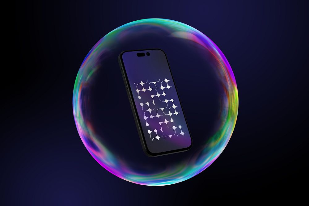 Floating smartphone, 3D bubble display | Premium Photo - rawpixel