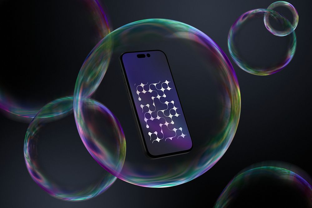 Floating smartphone, 3D bubble display | Premium Photo - rawpixel