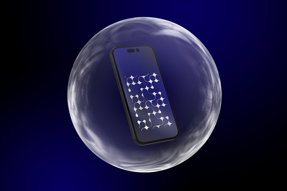 Floating smartphone, 3D bubble display | Free Photo - rawpixel