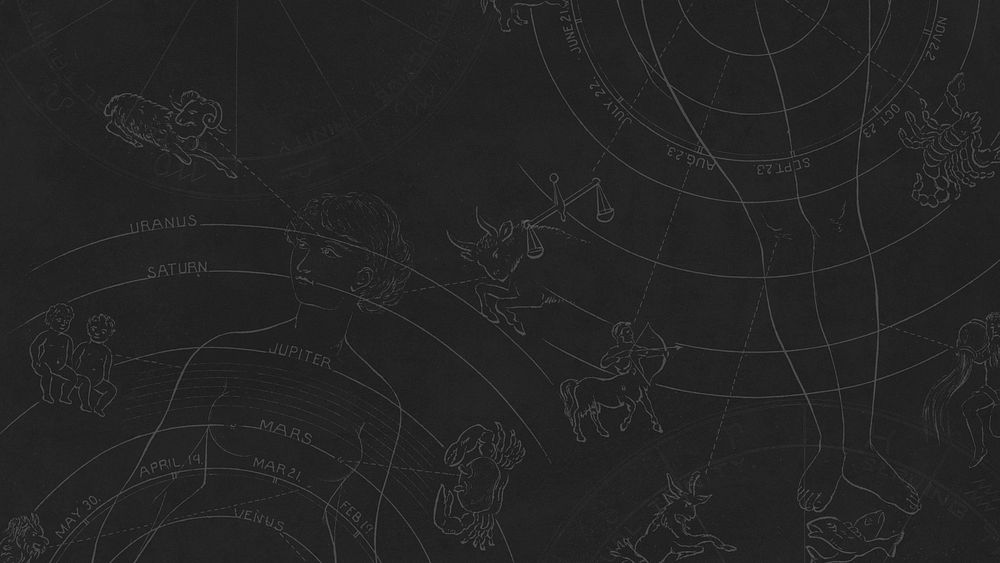 Black astrology aesthetic desktop wallpaper, | Premium Photo ...