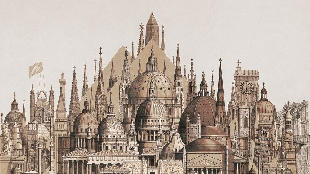 European architecture desktop wallpaper background. | Premium Photo ...