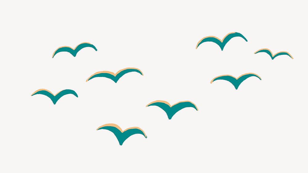Flying birds collage element psd | Free PSD Illustration - rawpixel