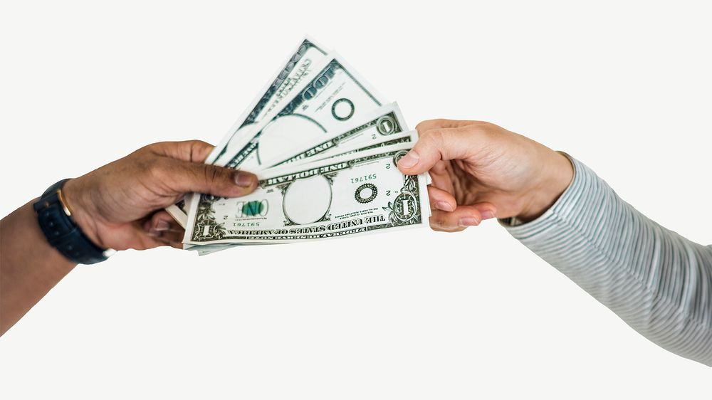 Exchanging money collage element isolated | Premium PSD - rawpixel