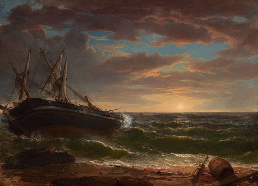 Stranded Ship (1844) Asher Brown | Free Photo Illustration - rawpixel