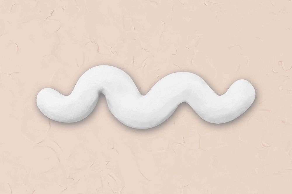 White squiggly shape clay textured | Premium Vector - rawpixel