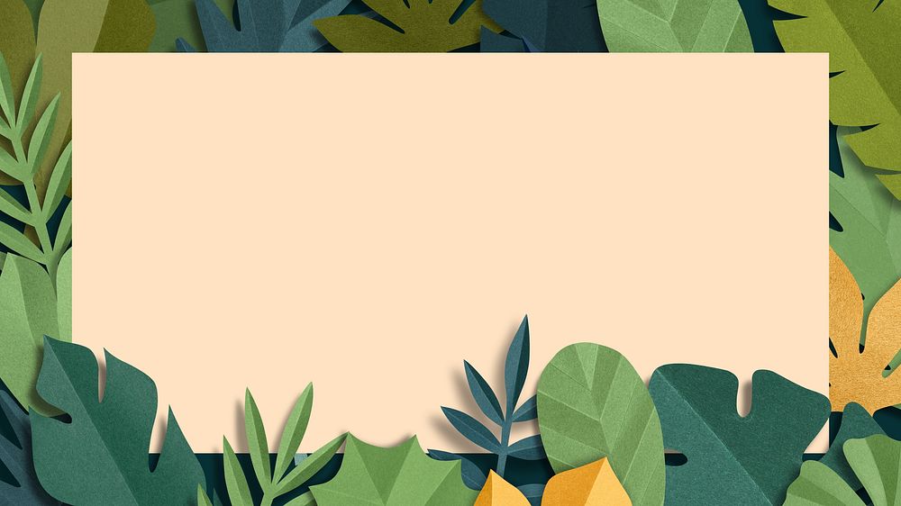 Paper leaf frame desktop wallpaper | Free Photo Illustration - rawpixel