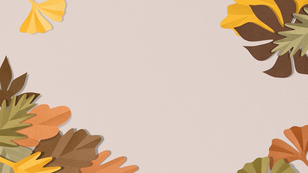 Paper leaf frame desktop wallpaper | Free Photo Illustration - rawpixel