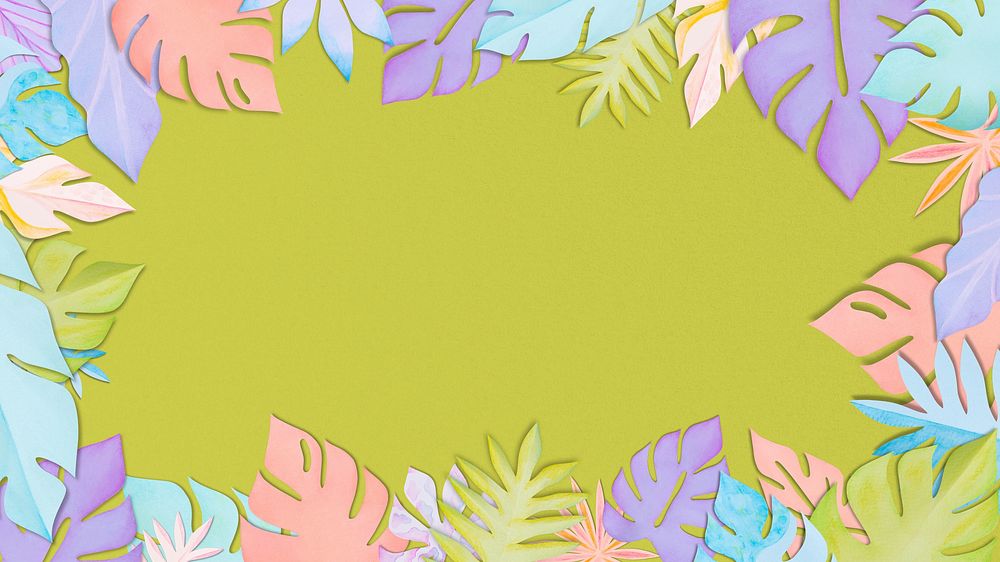 Paper leaf frame desktop wallpaper | Free Photo Illustration - rawpixel