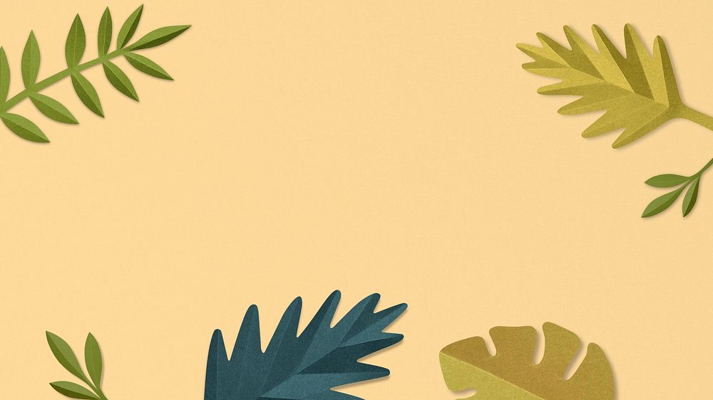 Paper leaf frame desktop wallpaper | Free Photo Illustration - rawpixel
