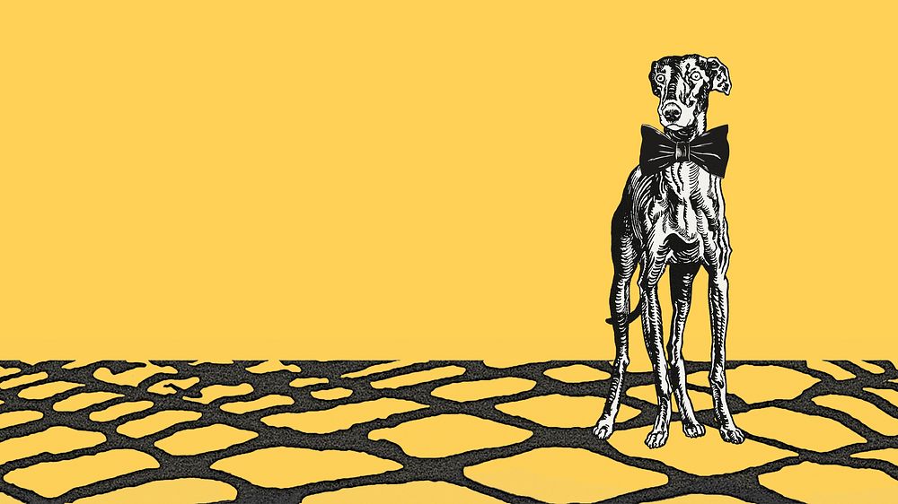 Vintage greyhound, yellow desktop wallpaper | Premium Photo ...
