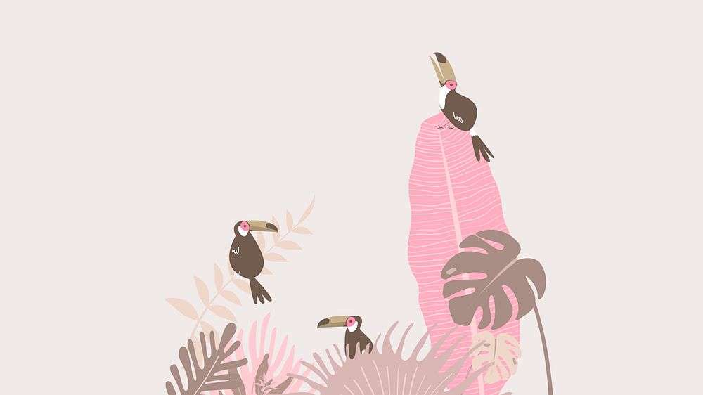 Pink tropical bird desktop wallpaper, | Premium Photo - rawpixel