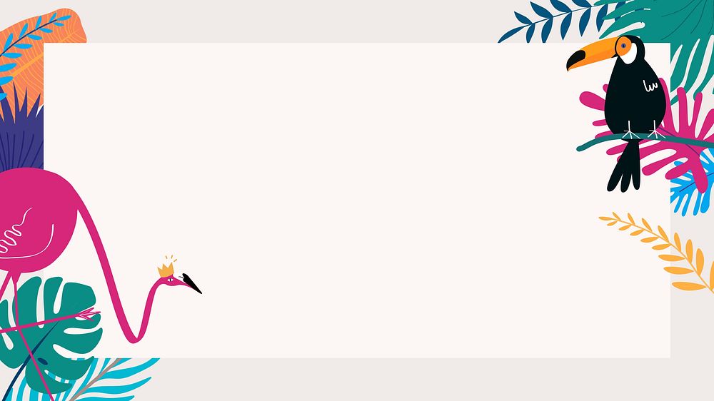 Tropical bird frame desktop wallpaper, | Premium Photo - rawpixel