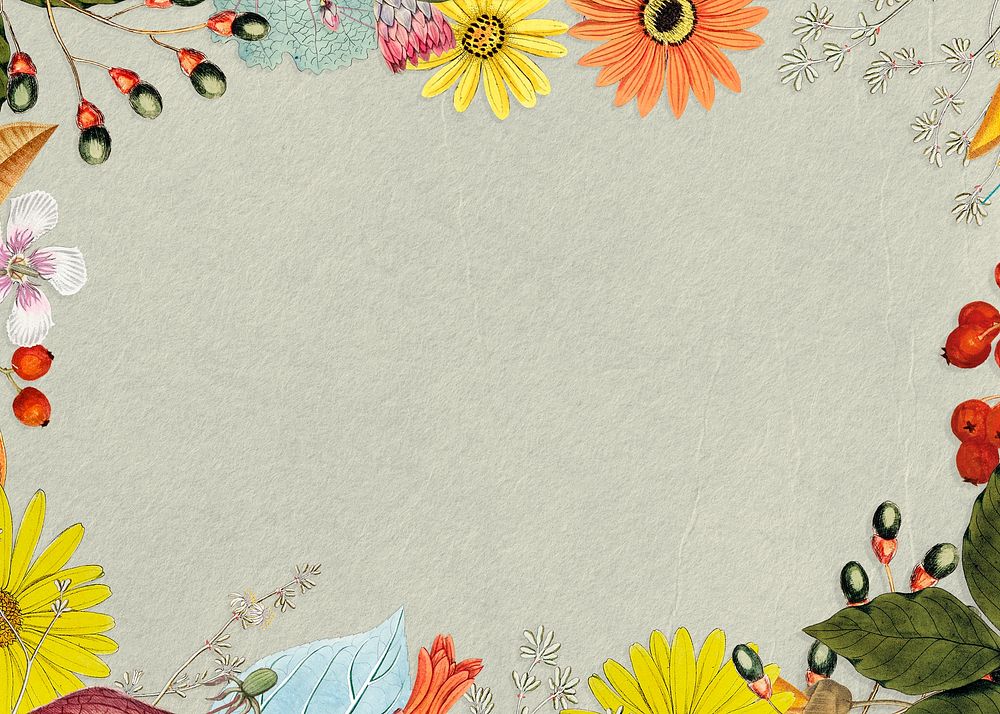 Flower aesthetic frame background, beige | Premium Photo - rawpixel