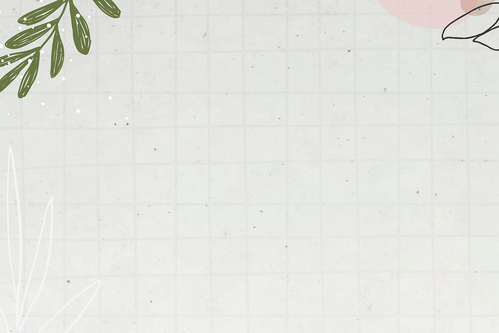 Off-white grid background, botanical border | Premium Photo - rawpixel