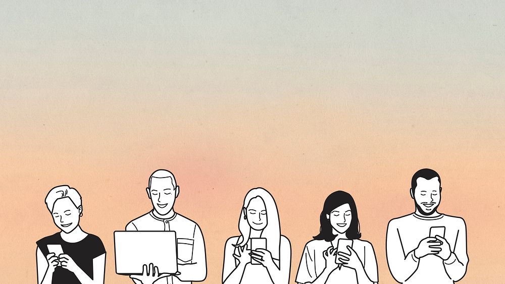 Pastel orange desktop wallpaper, people | Free Photo - rawpixel