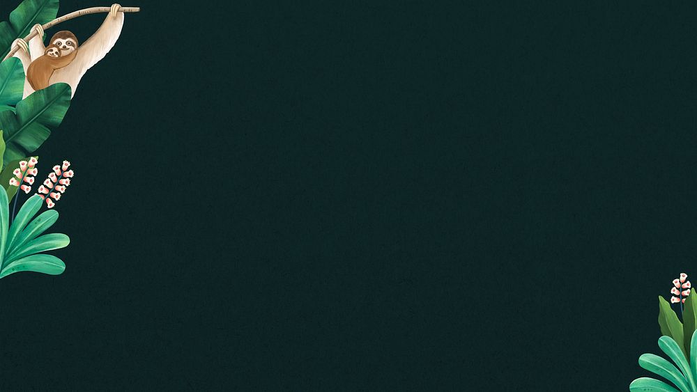 Wild sloth border desktop wallpaper, | Free Photo - rawpixel