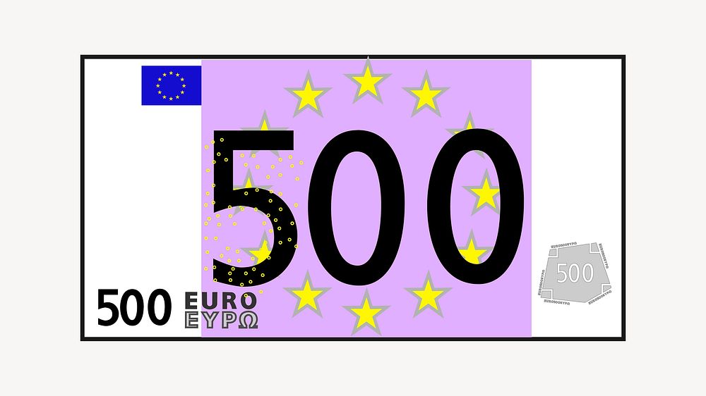 500 Euro bank note clip | Free Vector - rawpixel