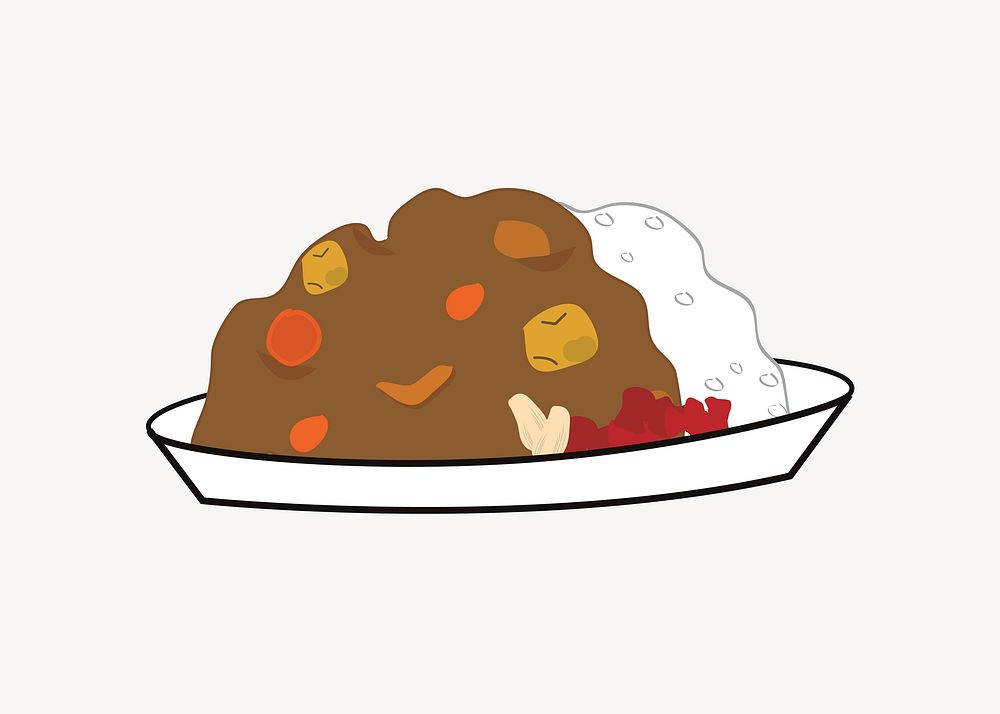 Japanese rice curry illustration, clip | Free Photo Illustration - rawpixel