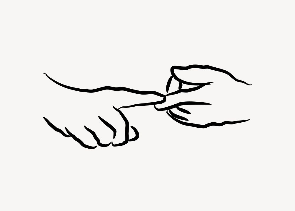 Hand gesture clipart, sign language | Free Vector - rawpixel