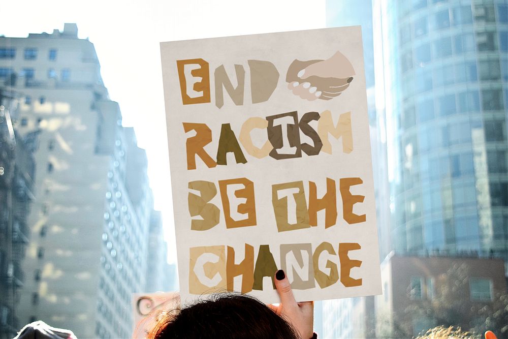End racism sign, demonstration photo | Premium Photo - rawpixel