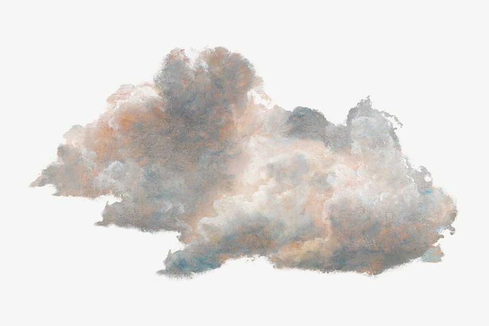 Vintage cloud illustration collage element | Premium PSD - rawpixel