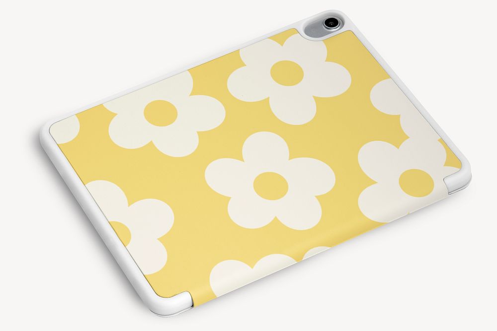Yellow floral tablet case rear | Free Photo - rawpixel