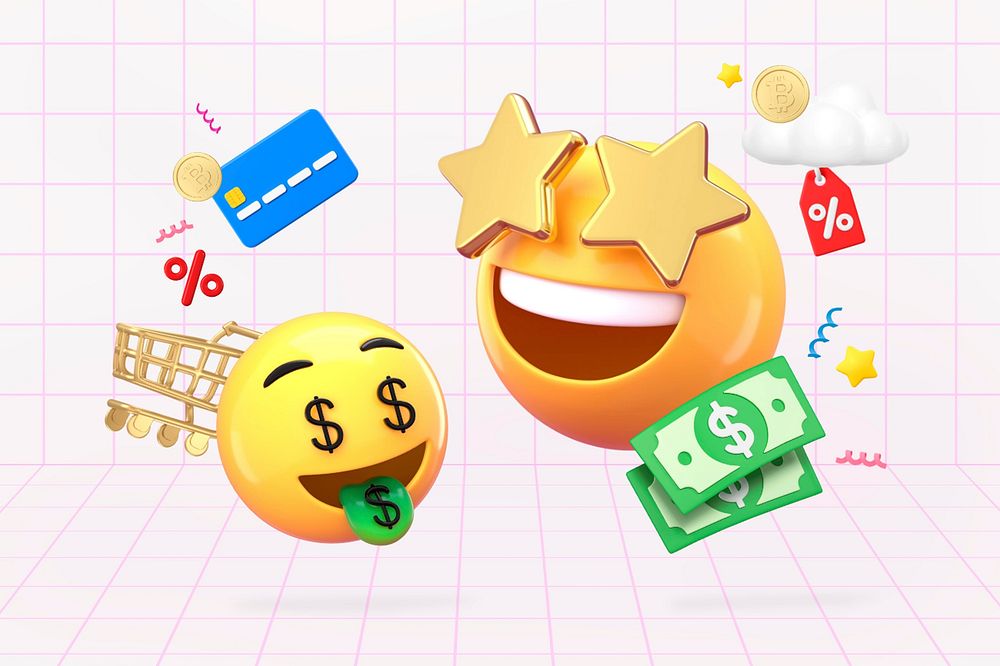 3D shopping online emoticon, sale | Premium Photo - rawpixel