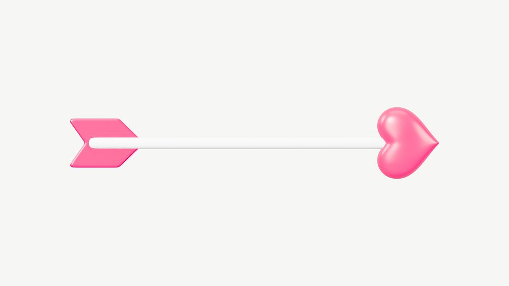 Pink heart arrow, 3D collage | Premium PSD - rawpixel