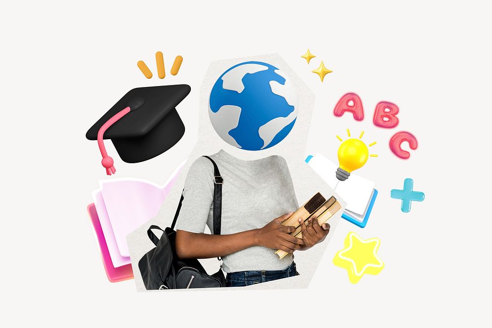 3D education collage remix design | Premium Photo - rawpixel