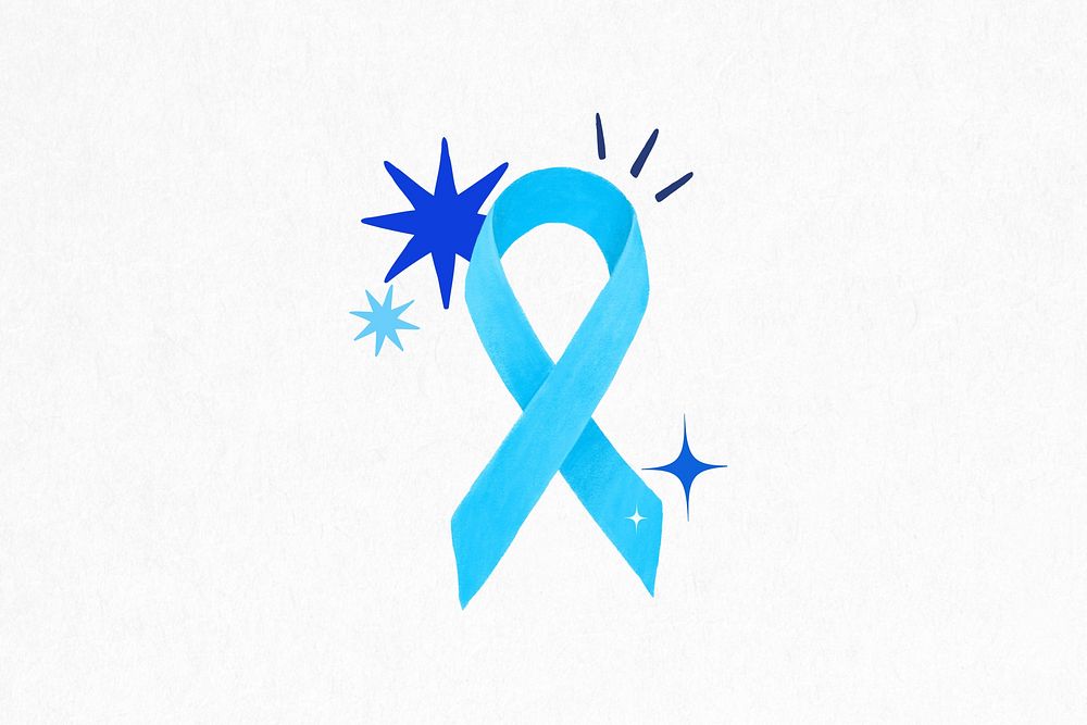 Blue ribbon, cancer awareness illustration | Premium Photo - rawpixel