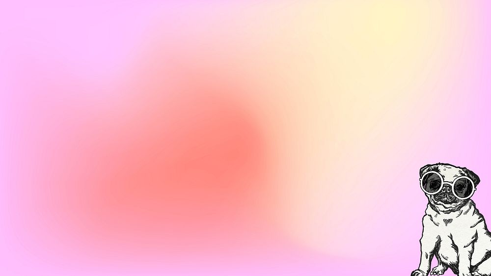 Pug dog border desktop wallpaper, | Free Photo - rawpixel