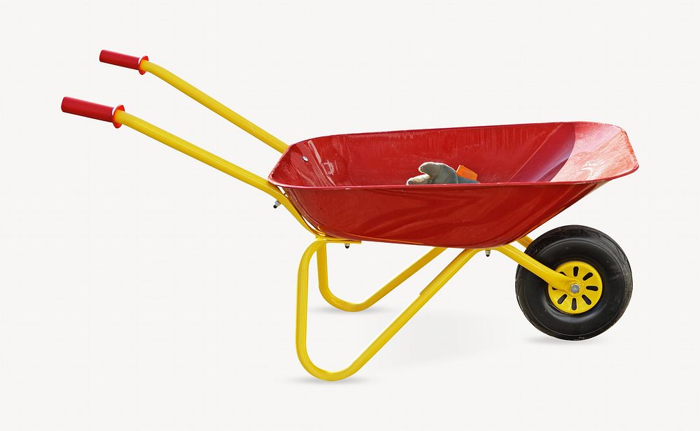 Red garden wheelbarrow isolated design | Free Photo - rawpixel