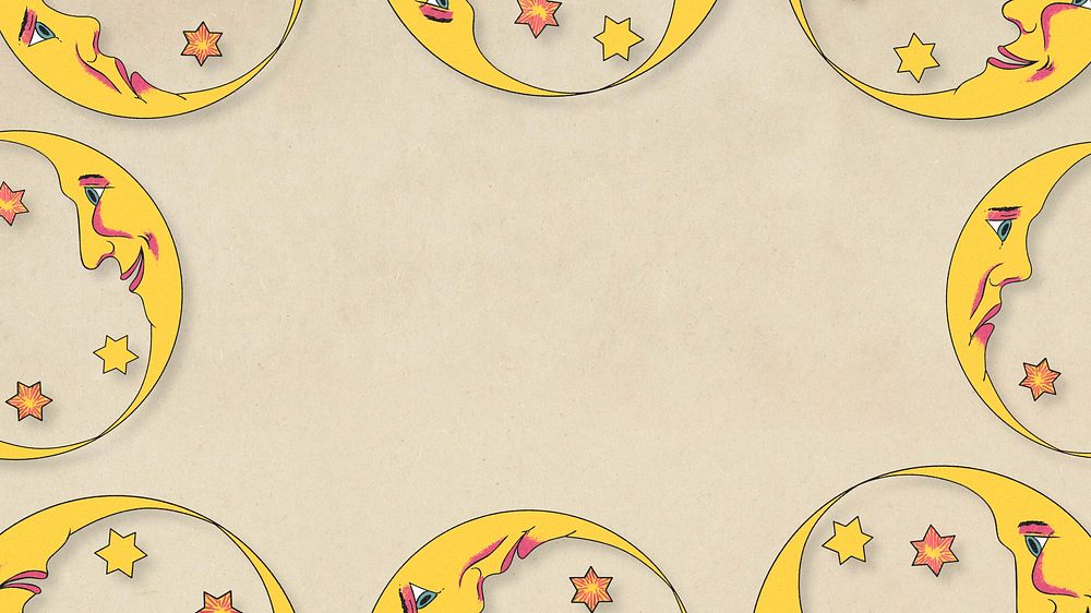Beige crescent moon frame desktop | Premium Photo - rawpixel