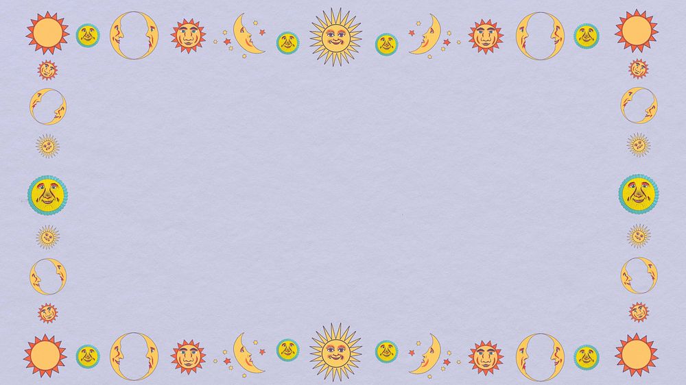 Purple sun moon frame desktop | Premium Photo - rawpixel