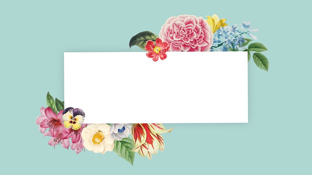 Floral rectangle frame desktop wallpaper, | Free Photo - rawpixel