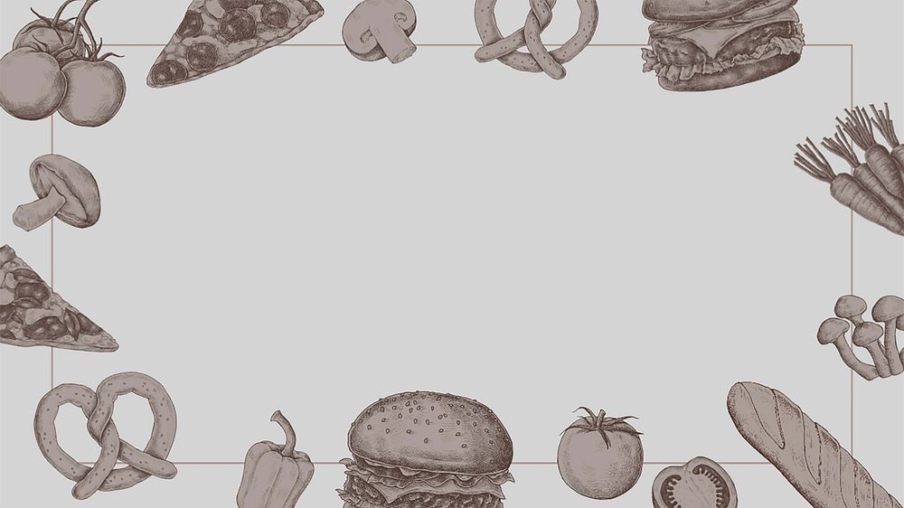 Food illustration, gray desktop wallpaper | Free Photo - rawpixel