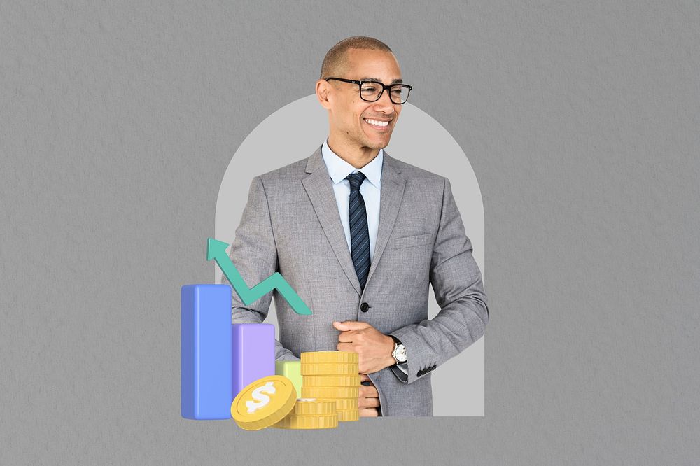 Modern financial achievement isolated design | Premium Photo - rawpixel