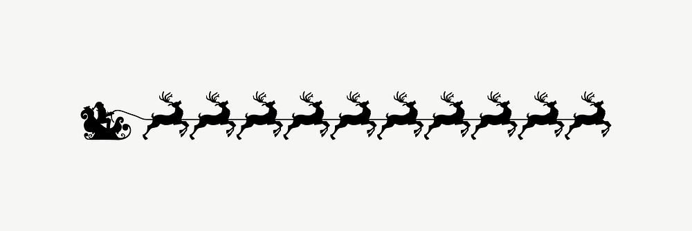 Santa claus reindeer border clipart | Free PSD - rawpixel