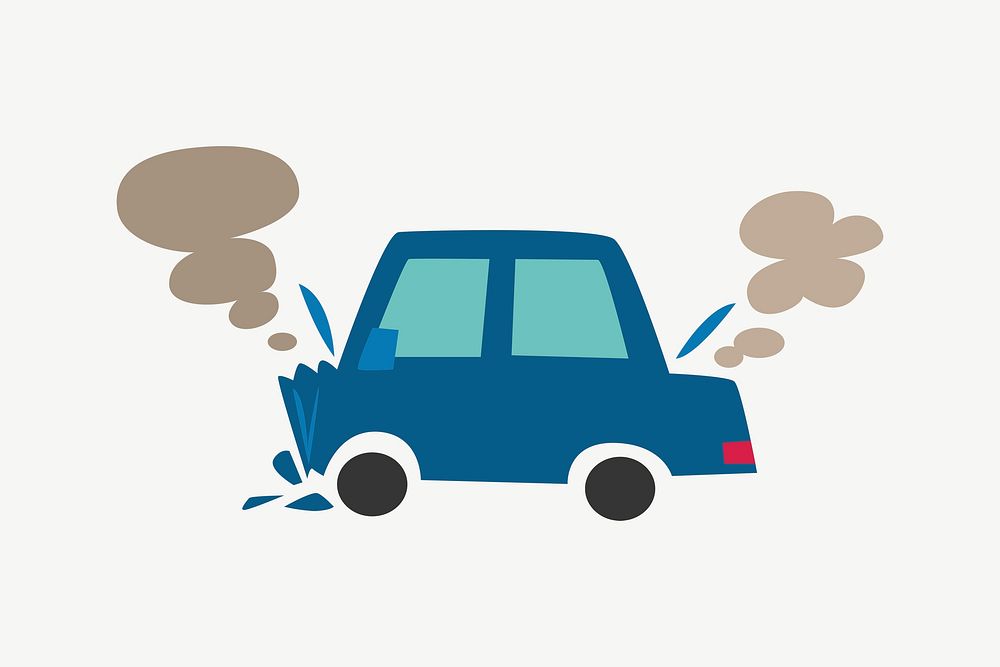 Car breaking clipart illustration psd | Free PSD - rawpixel