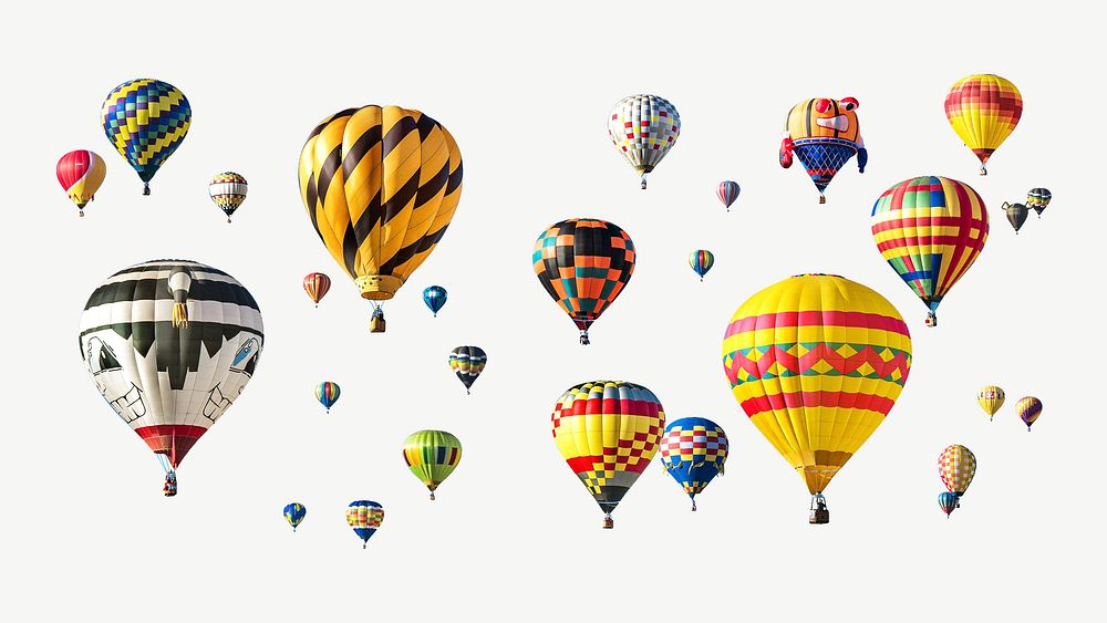 Hot air balloons collage element | Premium PSD - rawpixel