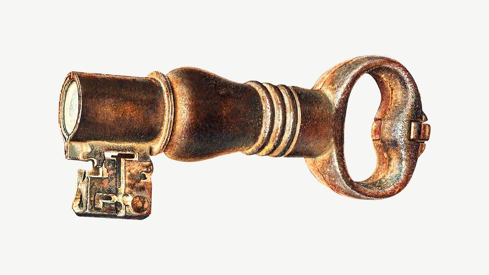 Vintage key collage element psd | Premium PSD - rawpixel