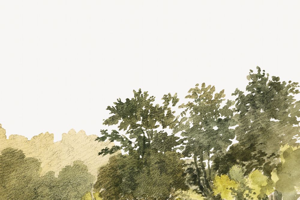 Landscape Trees border, vintage nature | Premium Photo Illustration ...