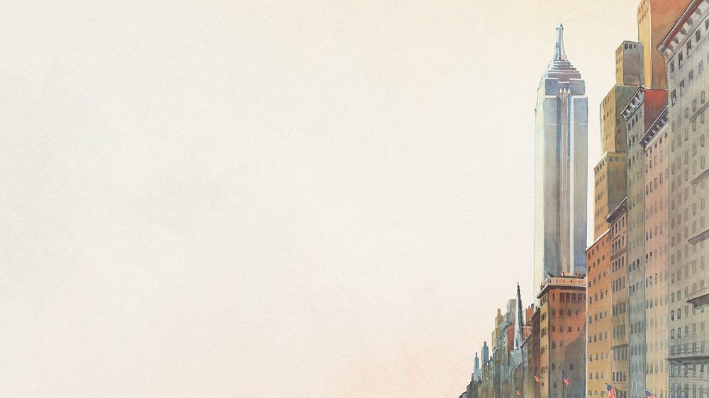 Watercolor building gradient desktop wallpaper. | Premium Photo - rawpixel