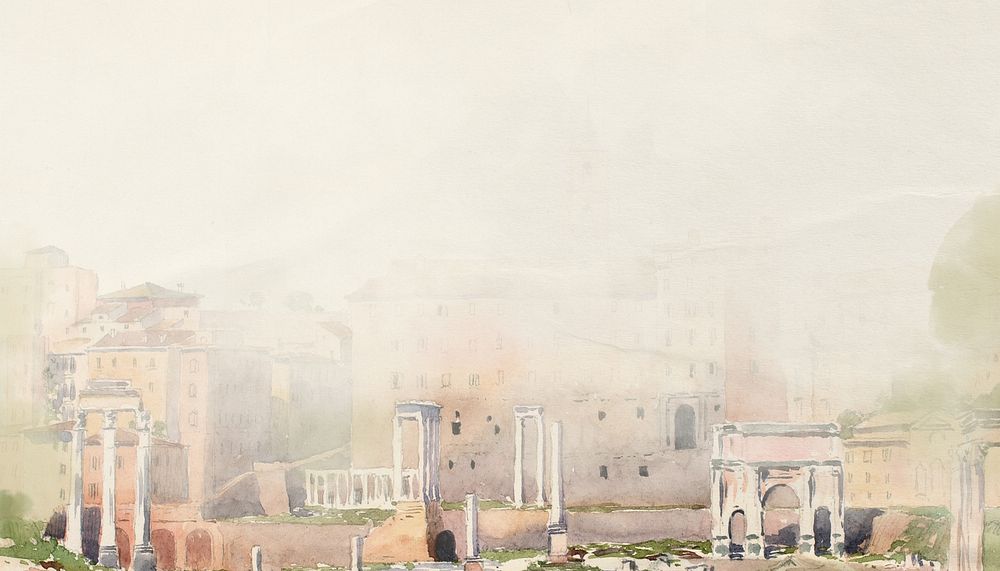 Watercolor building beige background. Remixed | Premium Photo - rawpixel