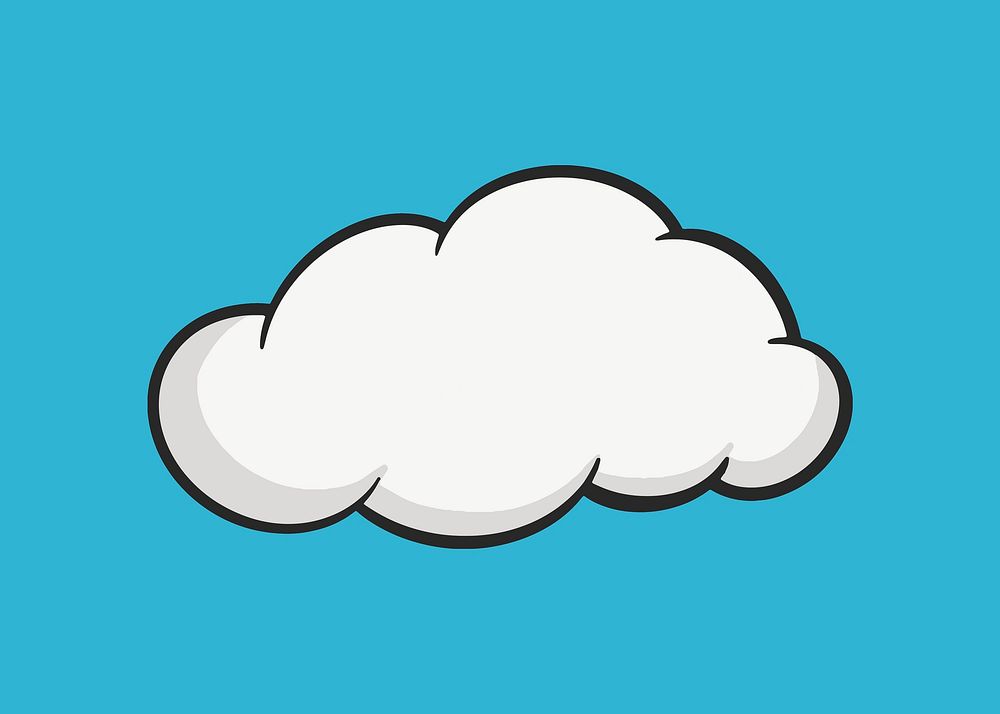 Cartoon cloud retro design element | Premium PSD - rawpixel