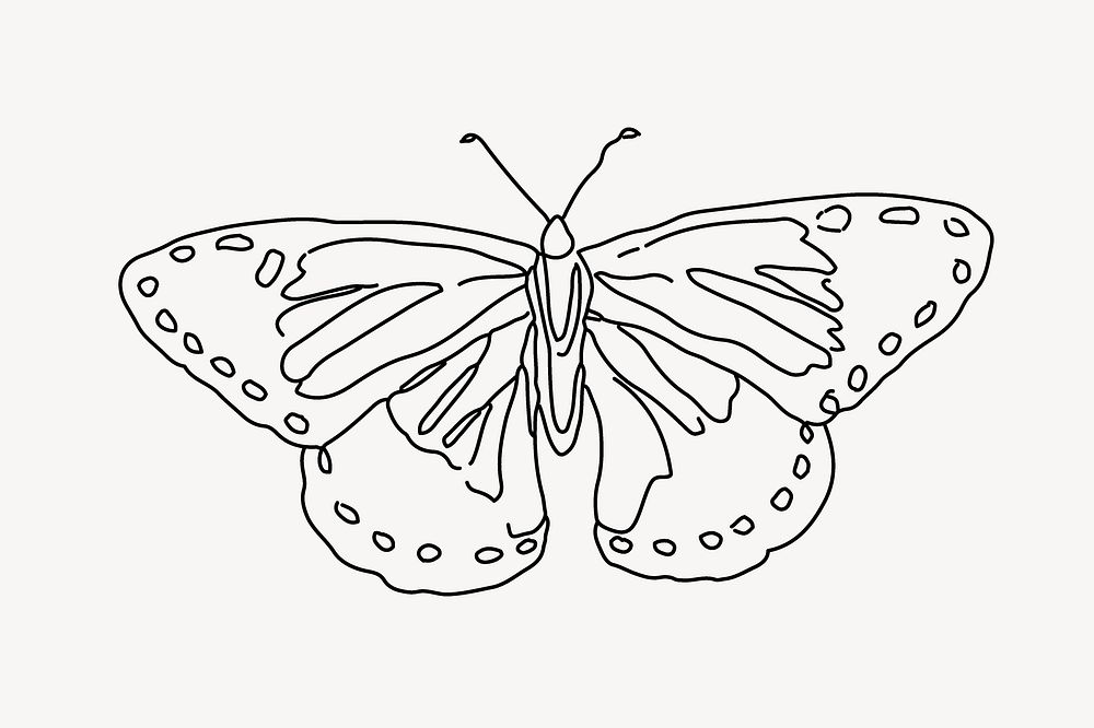 Butterfly line art illustration | Free Photo - rawpixel