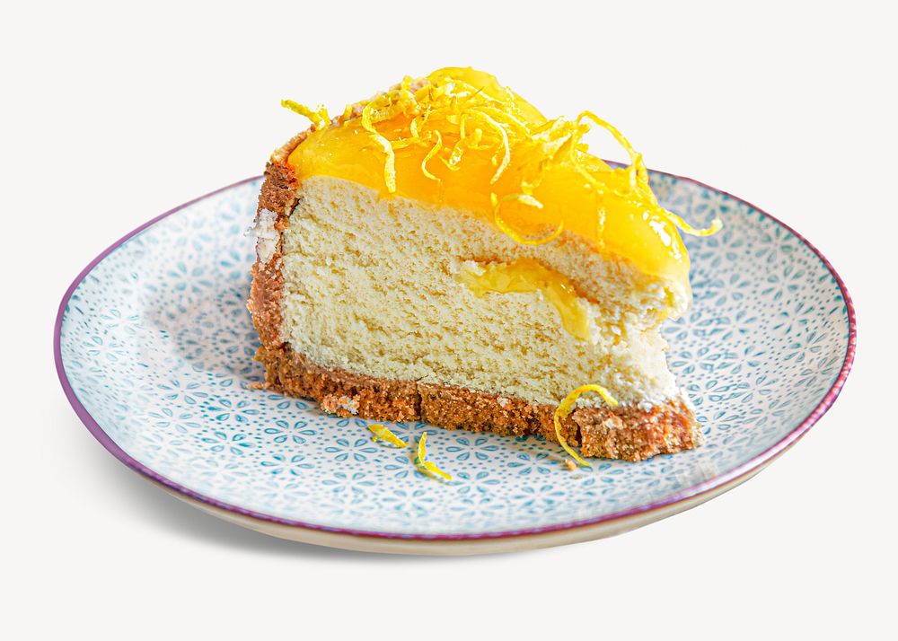 Lemon cake slice on plate | Free Photo - rawpixel
