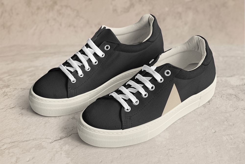 Black canvas sneakers | Premium Photo - rawpixel