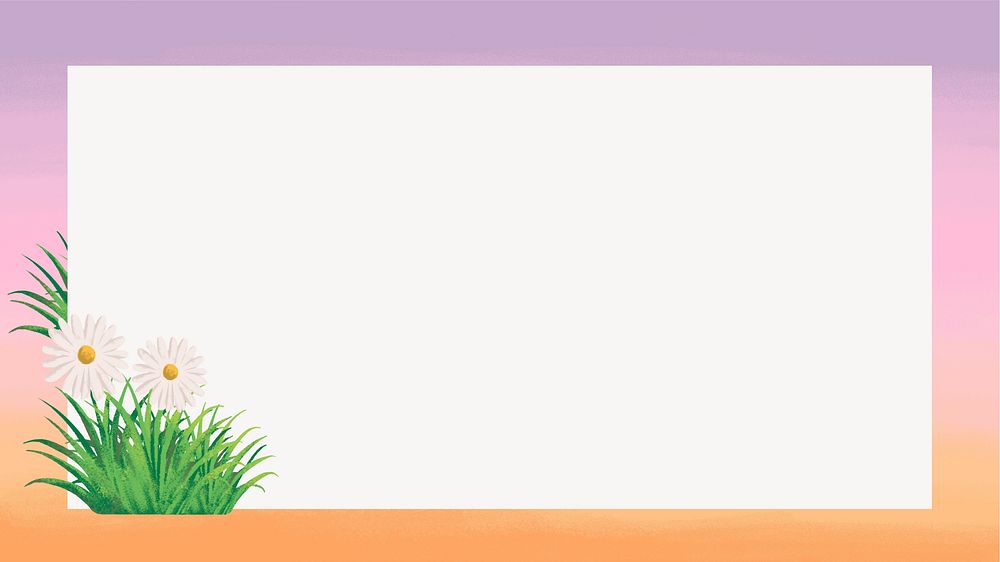 Daisy gradient frame desktop wallpaper | Premium Photo - rawpixel