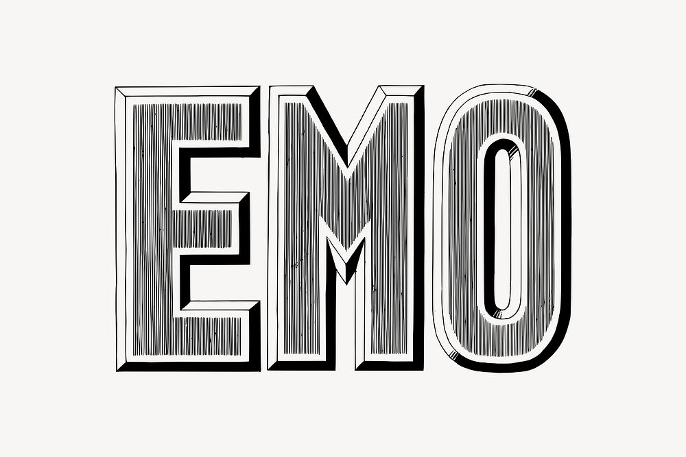 EMO word collage element vector. | Free Vector - rawpixel